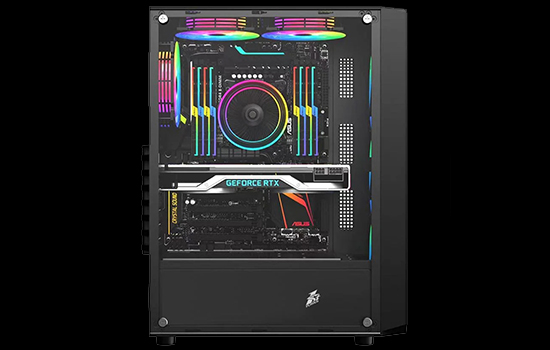 Gabinete Gamer 1STPLAYER FD3-BK, Mid Tower, Vidro Temperado, ATX, Black, Sem Fonte, Sem Fan